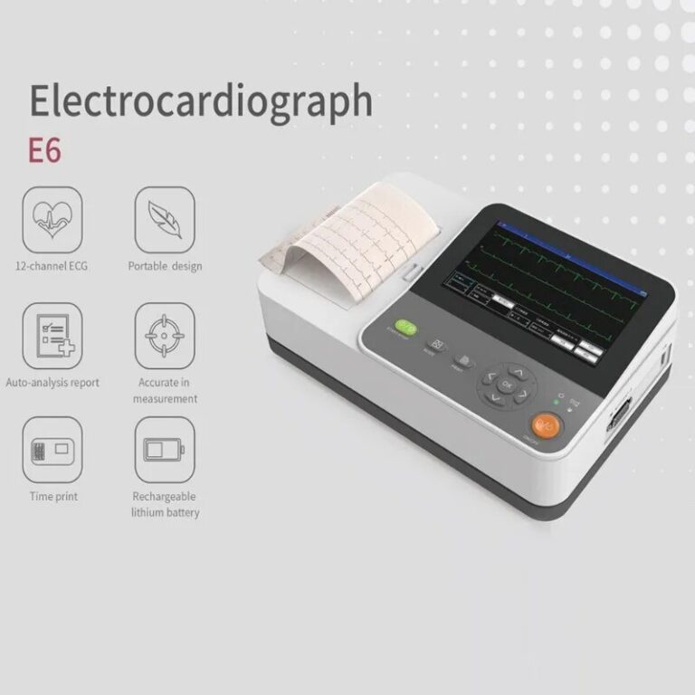 6 Channel 12 Lead Colorful HD Display ECG Machine Touch Screen Digital ...